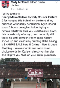 Local Business Owner Goes To Town On City Council Candidate Candy ...