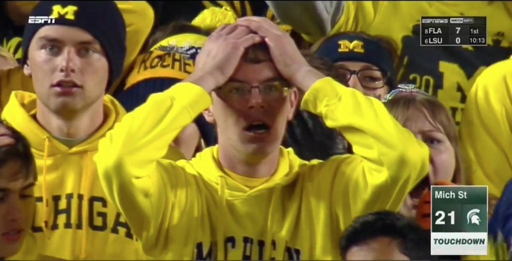 Sad Michigan Fans Reacting To Devastating Last Second Loss To Michigan ...