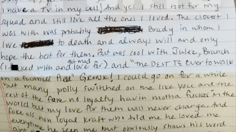 Aaron Hernandez’ Letter From Jail Tells Patriots’ Fan How She Can Kill ...