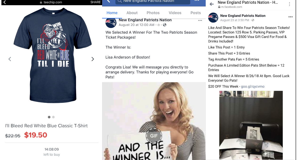 Patriots Fan Facebook Page Appears To Be Scamming People With Fake ...