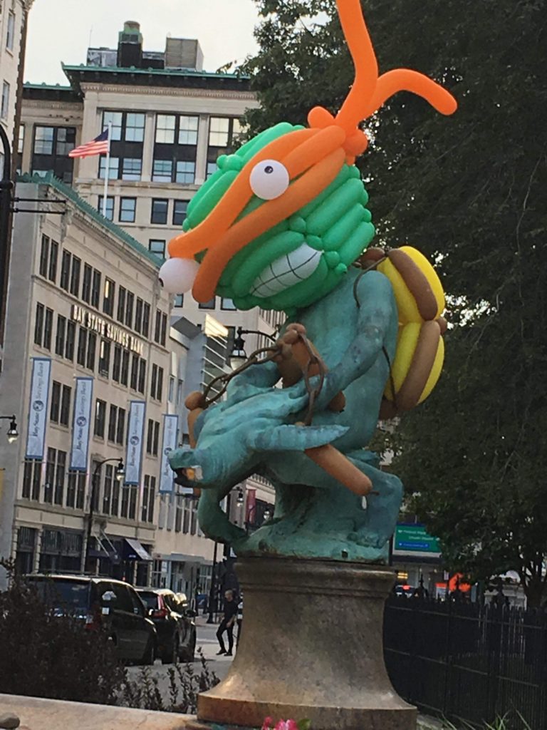 Someone Turned The Turtleboy Statue Into “Art” And I Kind Of Love it ...
