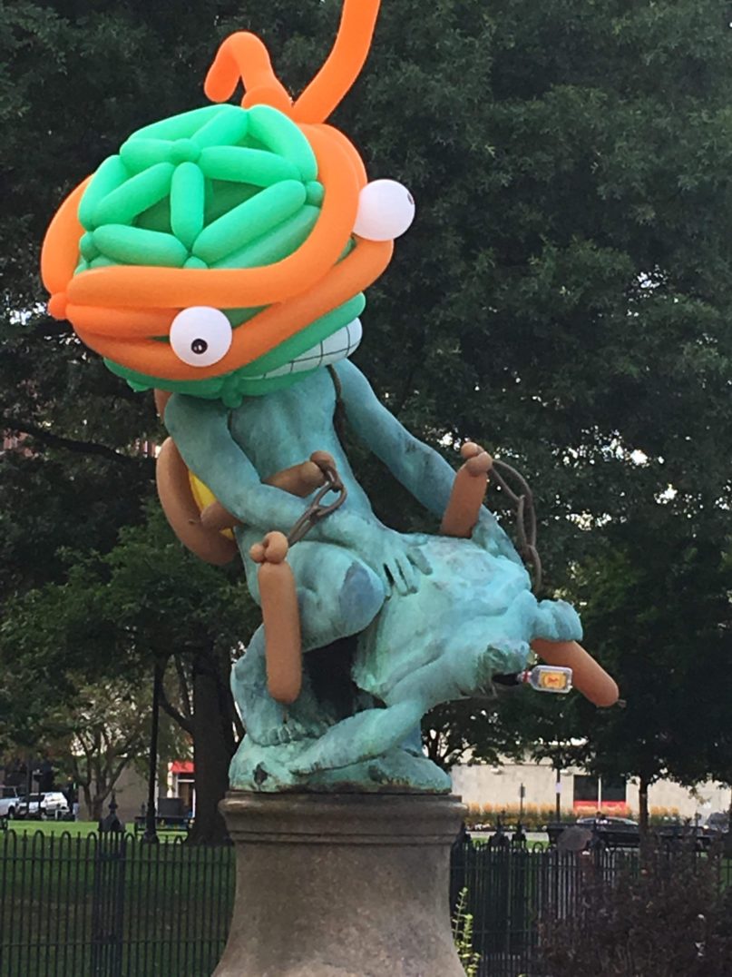 Someone Turned The Turtleboy Statue Into “Art” And I Kind Of Love it ...