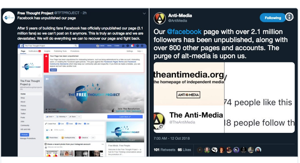 Facebook Shut Down 800 Pages, Both Left And Right Wing With Millions of ...