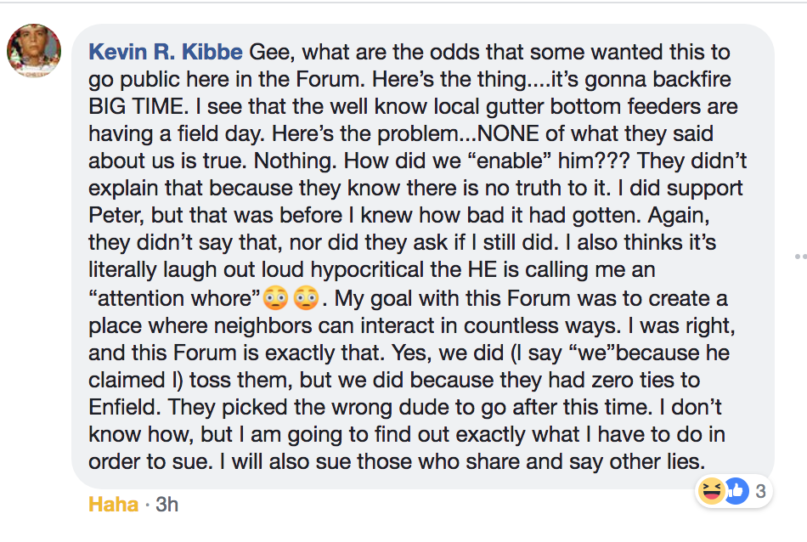 Enfield’s Kevin Kibbe Vows To Sue For Deformation And Send Mob Of ...